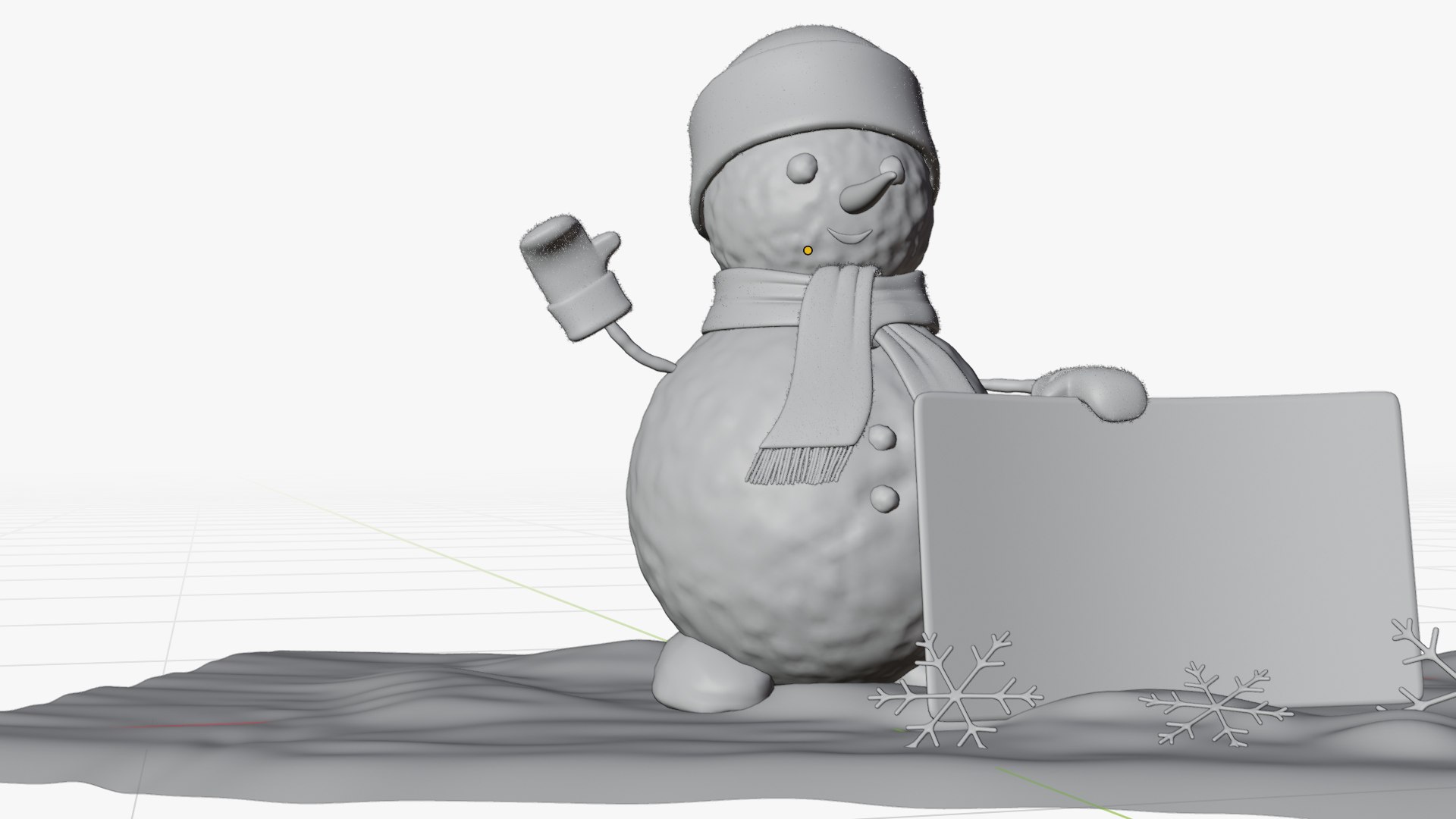 3D Snowman With Orange Knitted Hat - TurboSquid 2299393