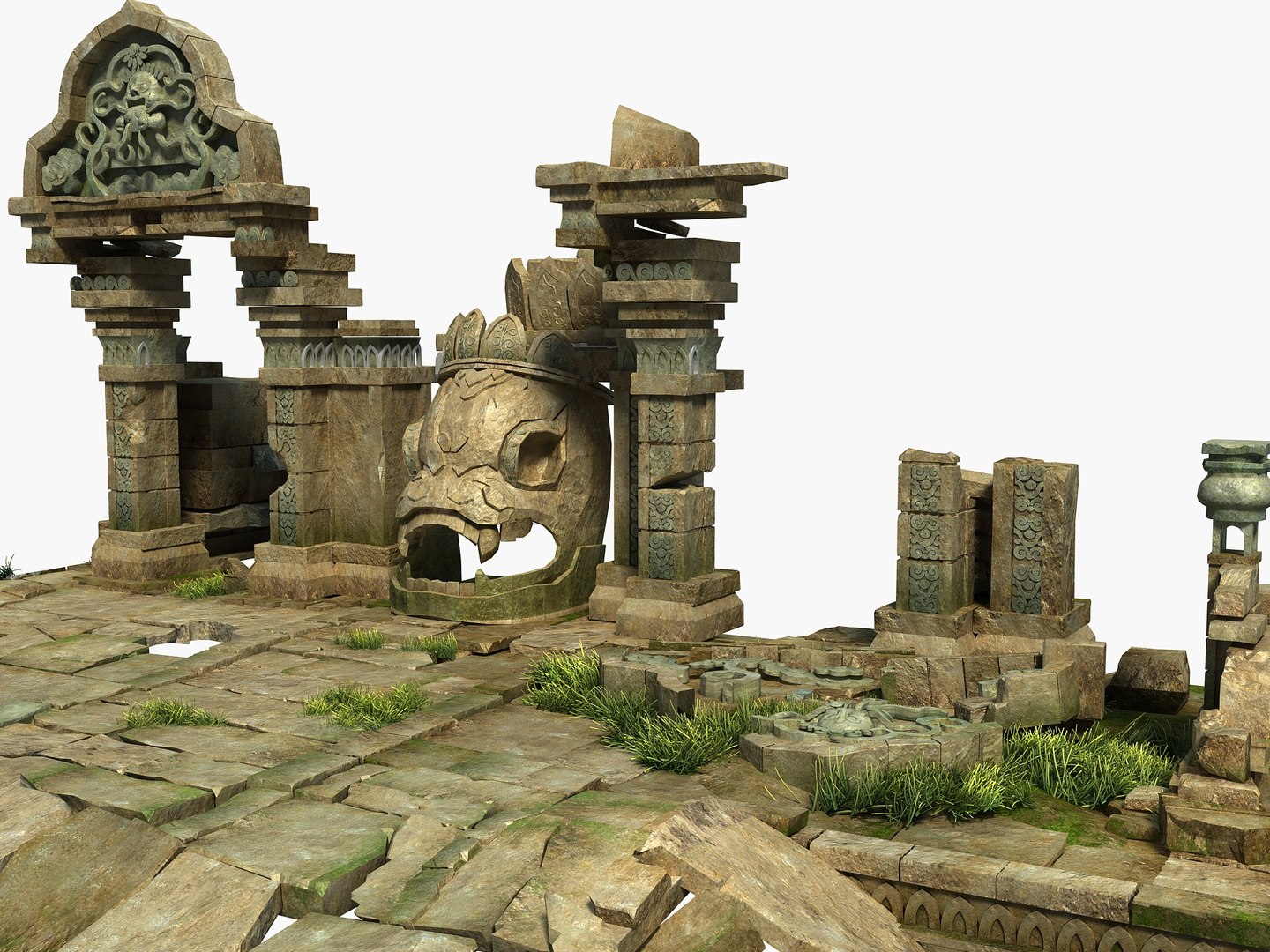 3D Temple Ruins Model - TurboSquid 1965725