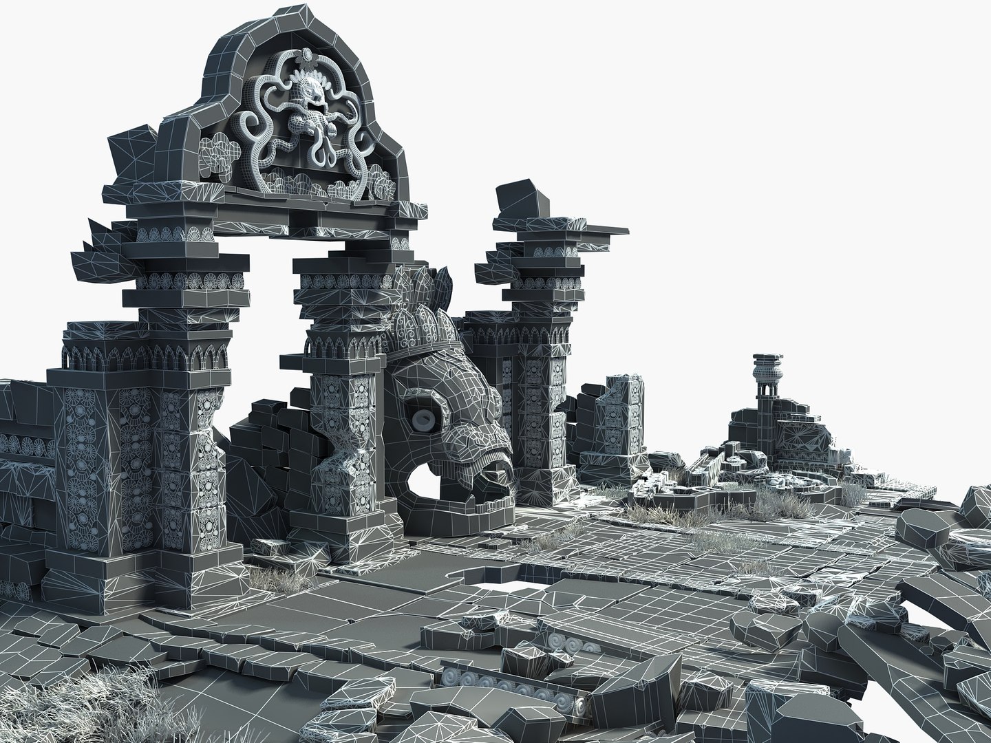3D Temple Ruins Model - TurboSquid 1965725