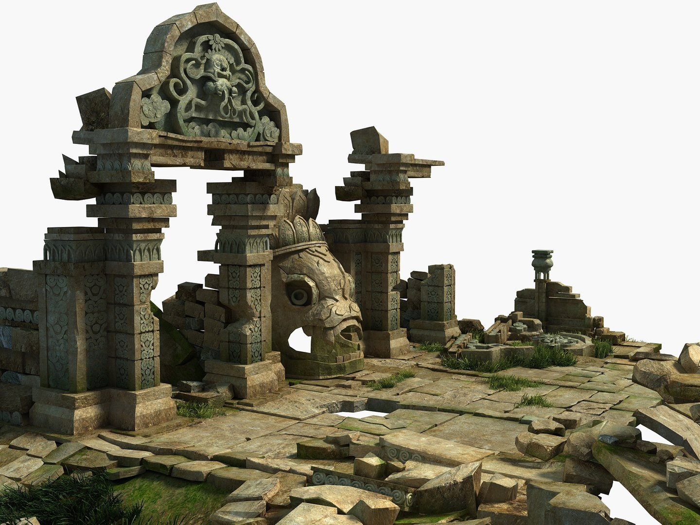 3D Temple Ruins Model - TurboSquid 1965725
