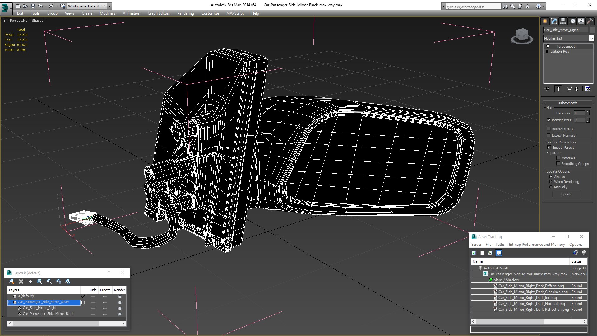 3D Car Passenger Side Mirror Black - TurboSquid 1969602