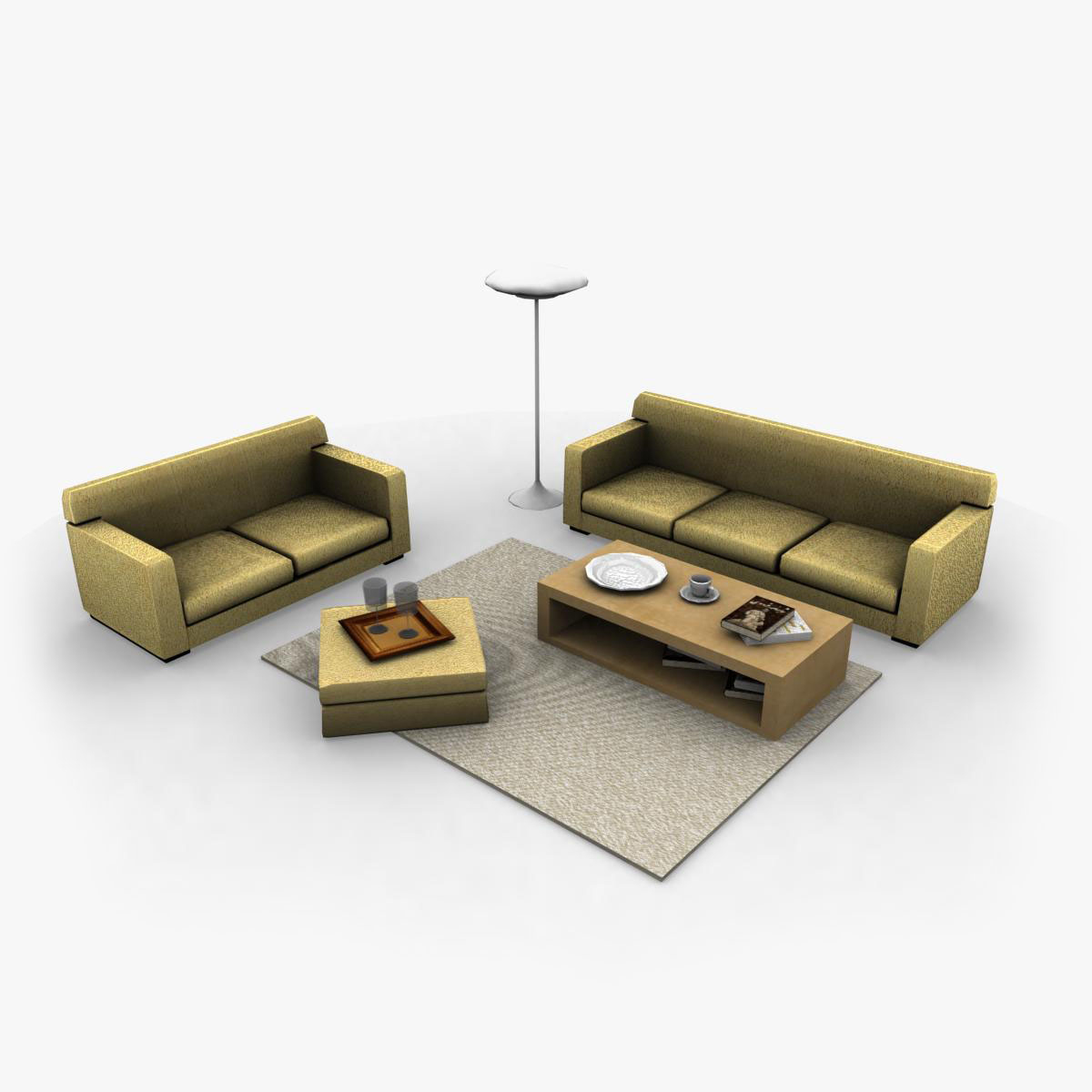 3d model living room furniture