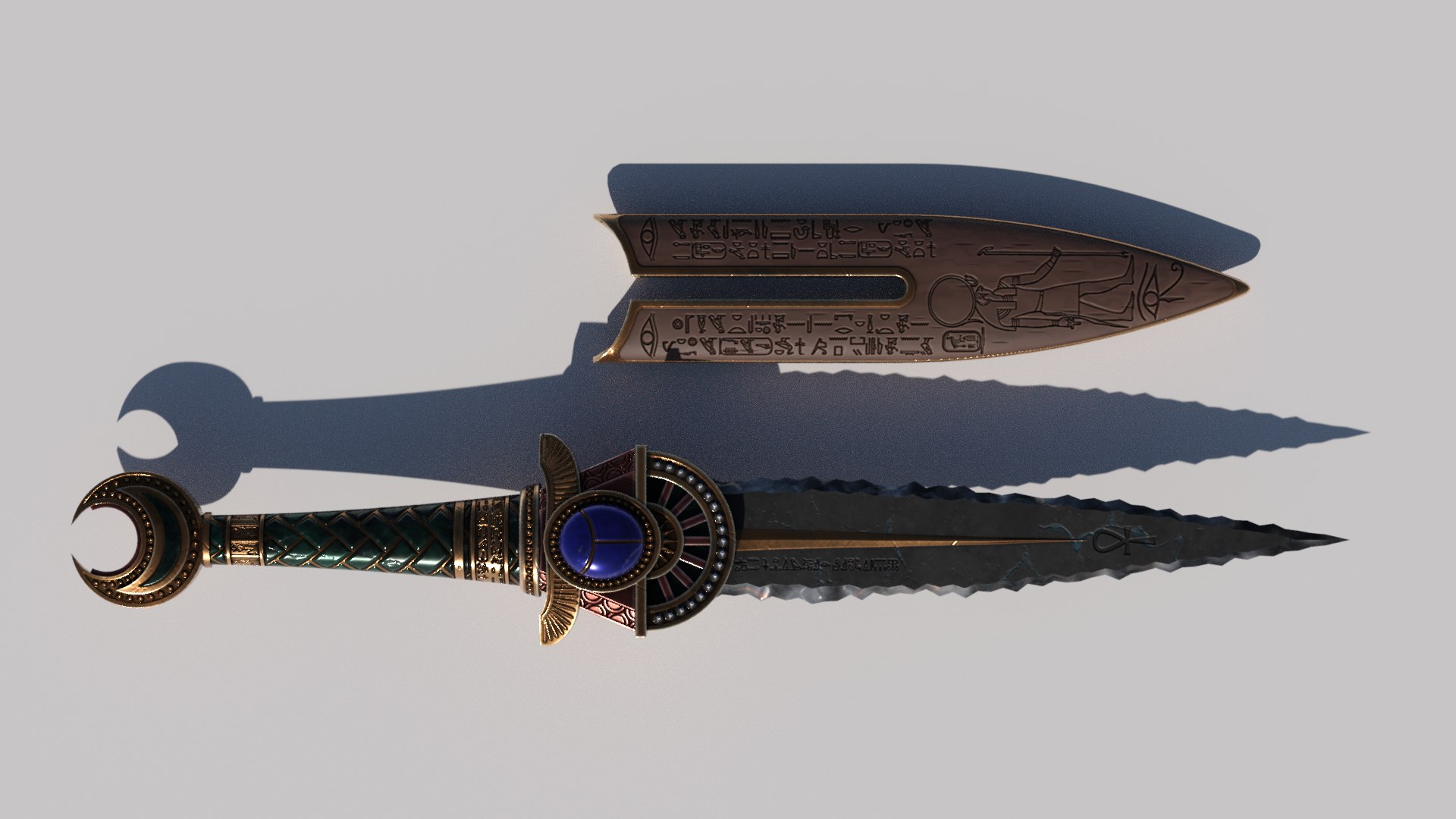 OB 02 Egyptian Necromancer Kit - 02 - Flintstone Dagger Model - TurboSquid 2135362