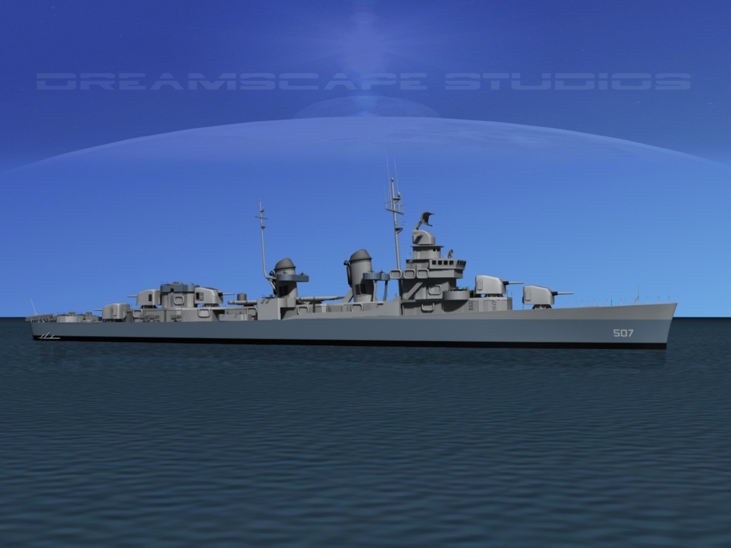 3d anti-aircraft fletcher class destroyers model