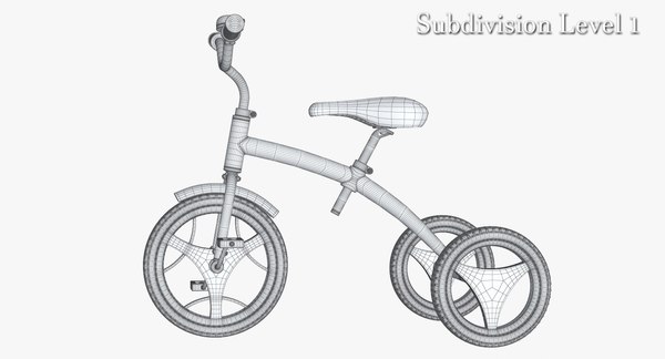 3d children s tricycle toy model