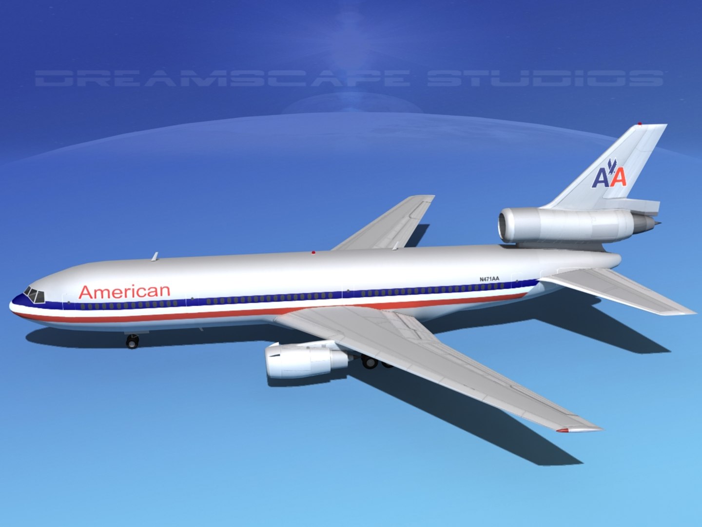 3d Douglas Dc-10