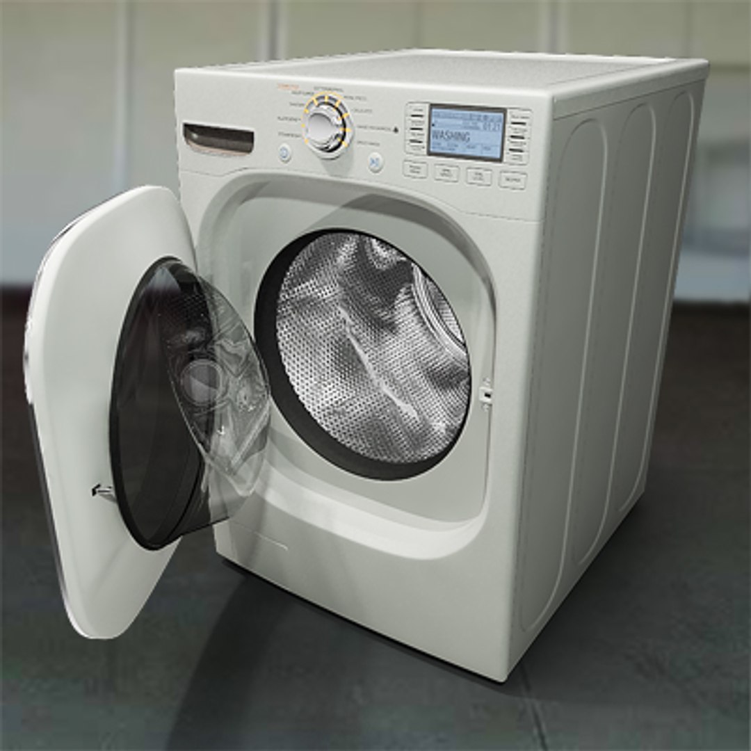 3d model white washing machine