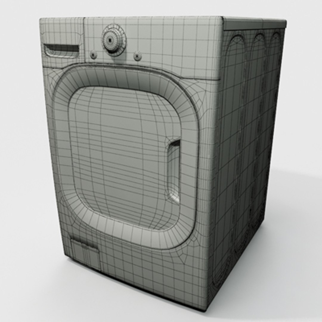 3d model white washing machine
