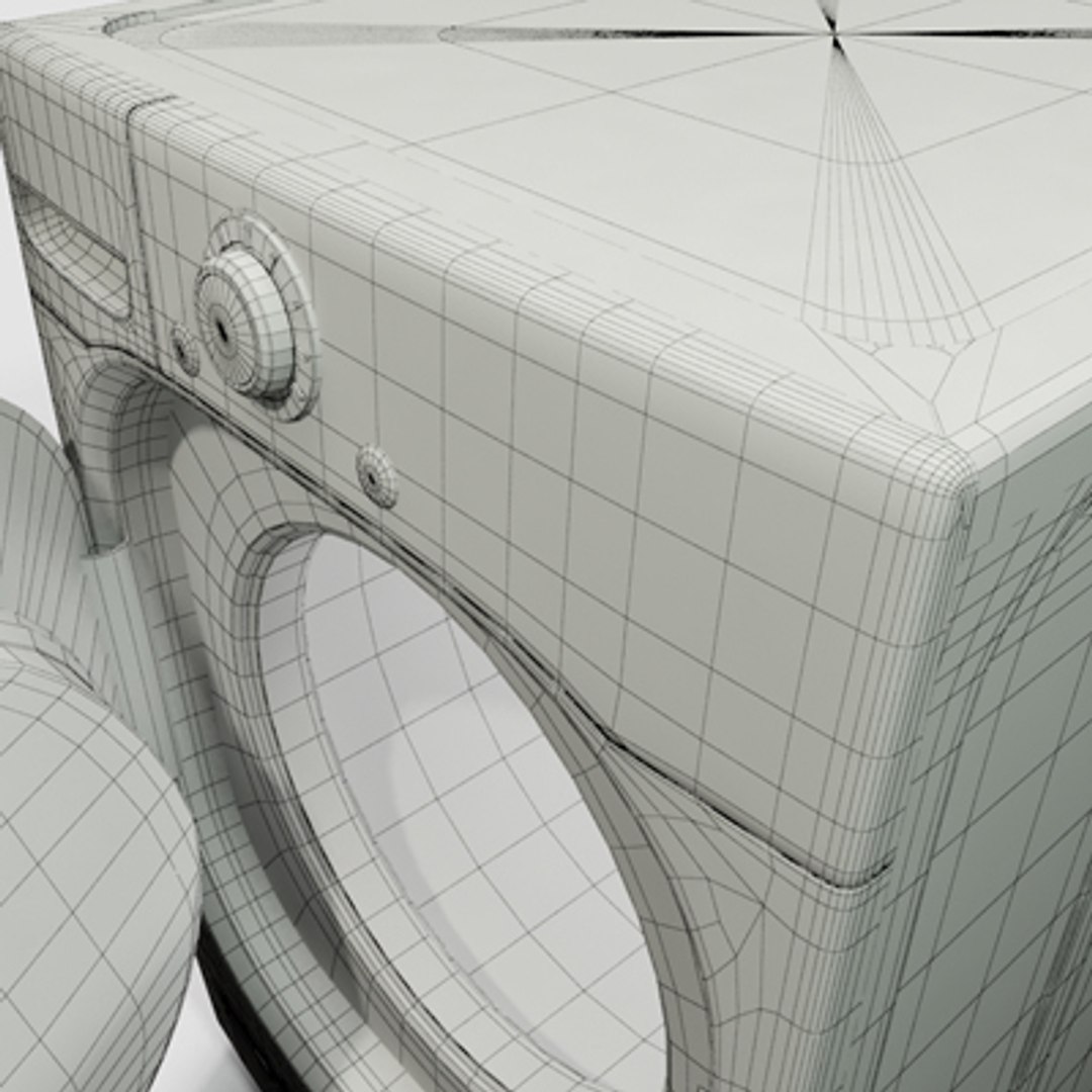 3d model white washing machine