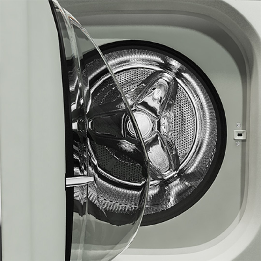 3d model white washing machine