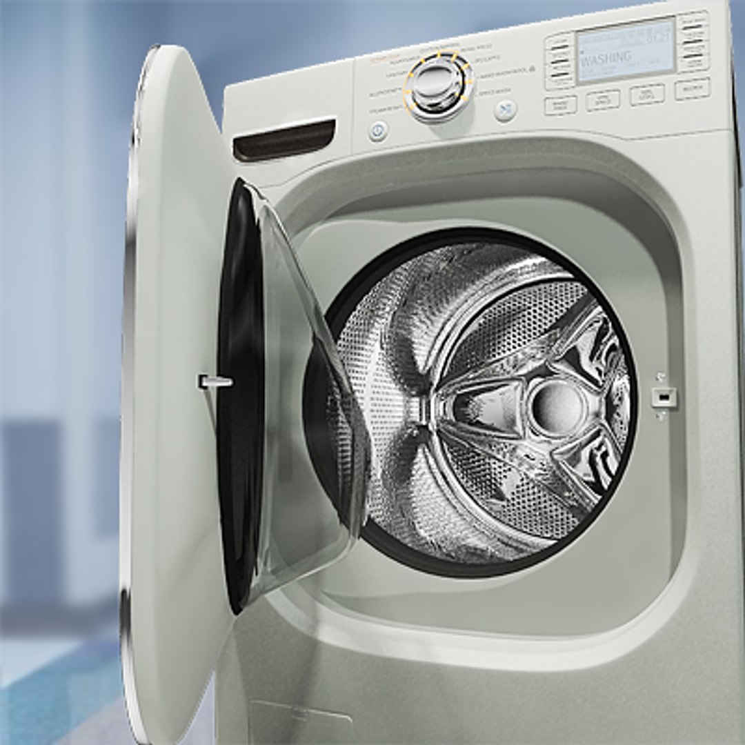 3d model white washing machine
