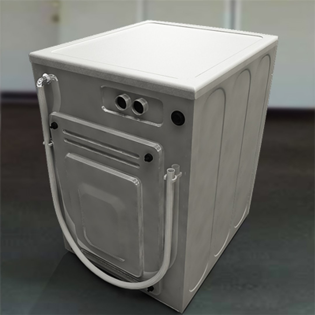 3d model white washing machine