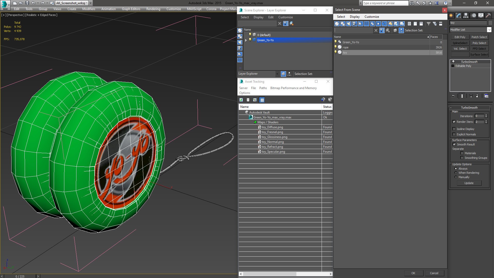 Green Yo-Yo Model - TurboSquid 2123873