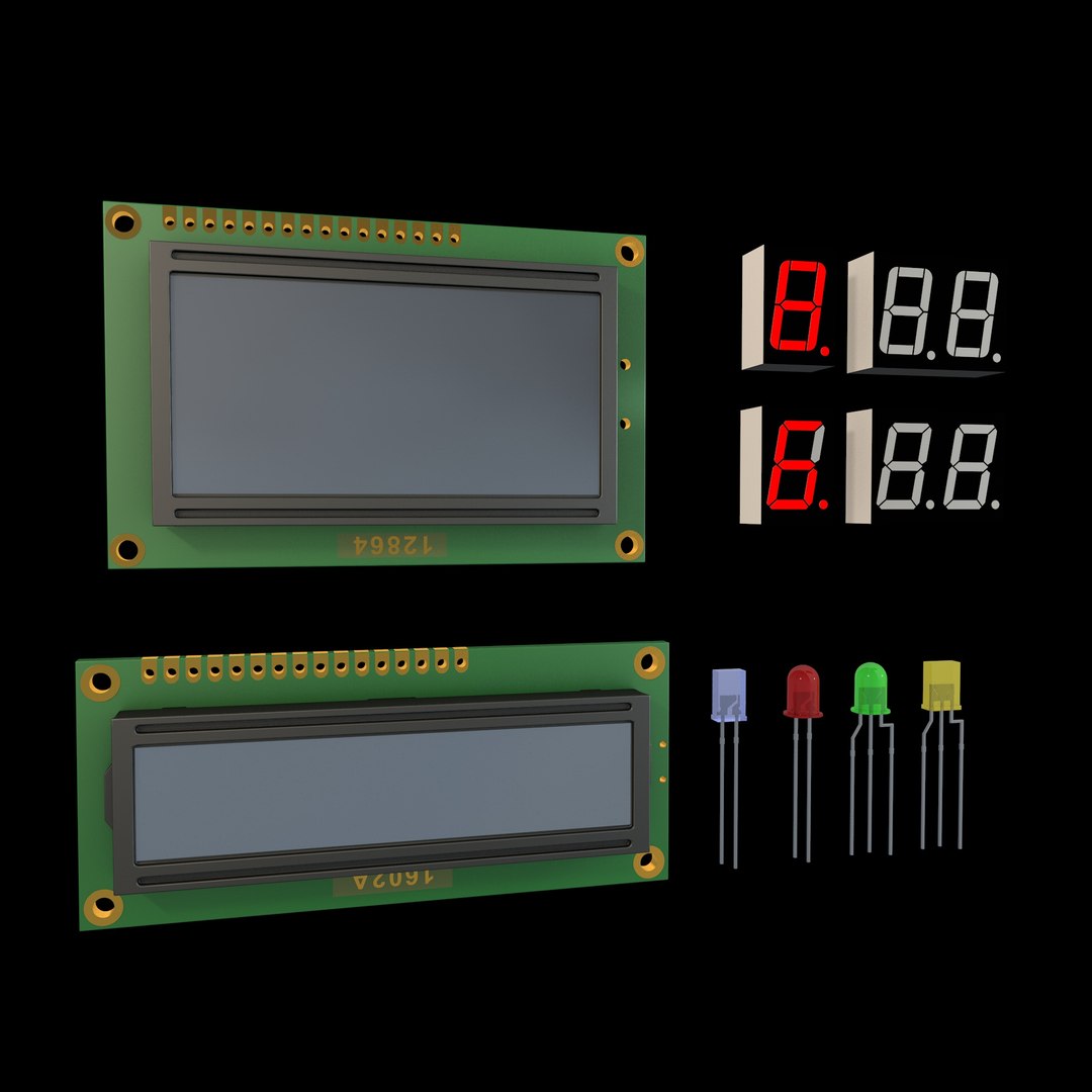 LCD Module And Digit LED Display Model - TurboSquid 1733508