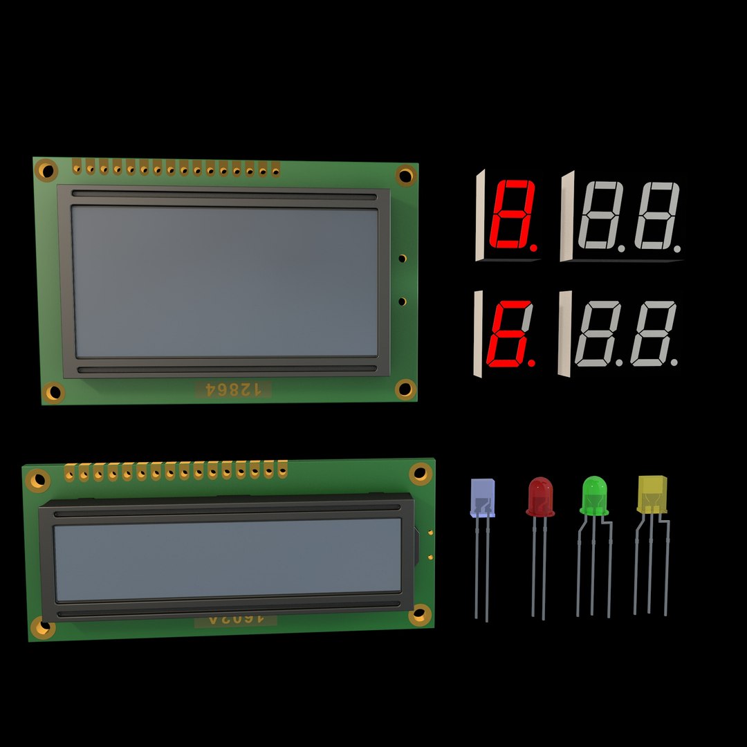 LCD Module And Digit LED Display Model - TurboSquid 1733508