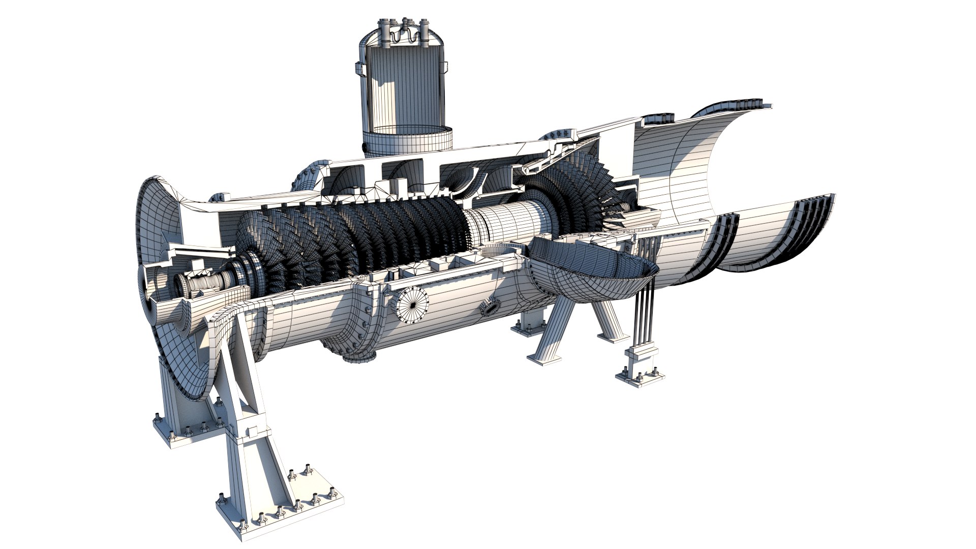 3D Model Sgt5-2000e Gas Turbine - TurboSquid 1519323