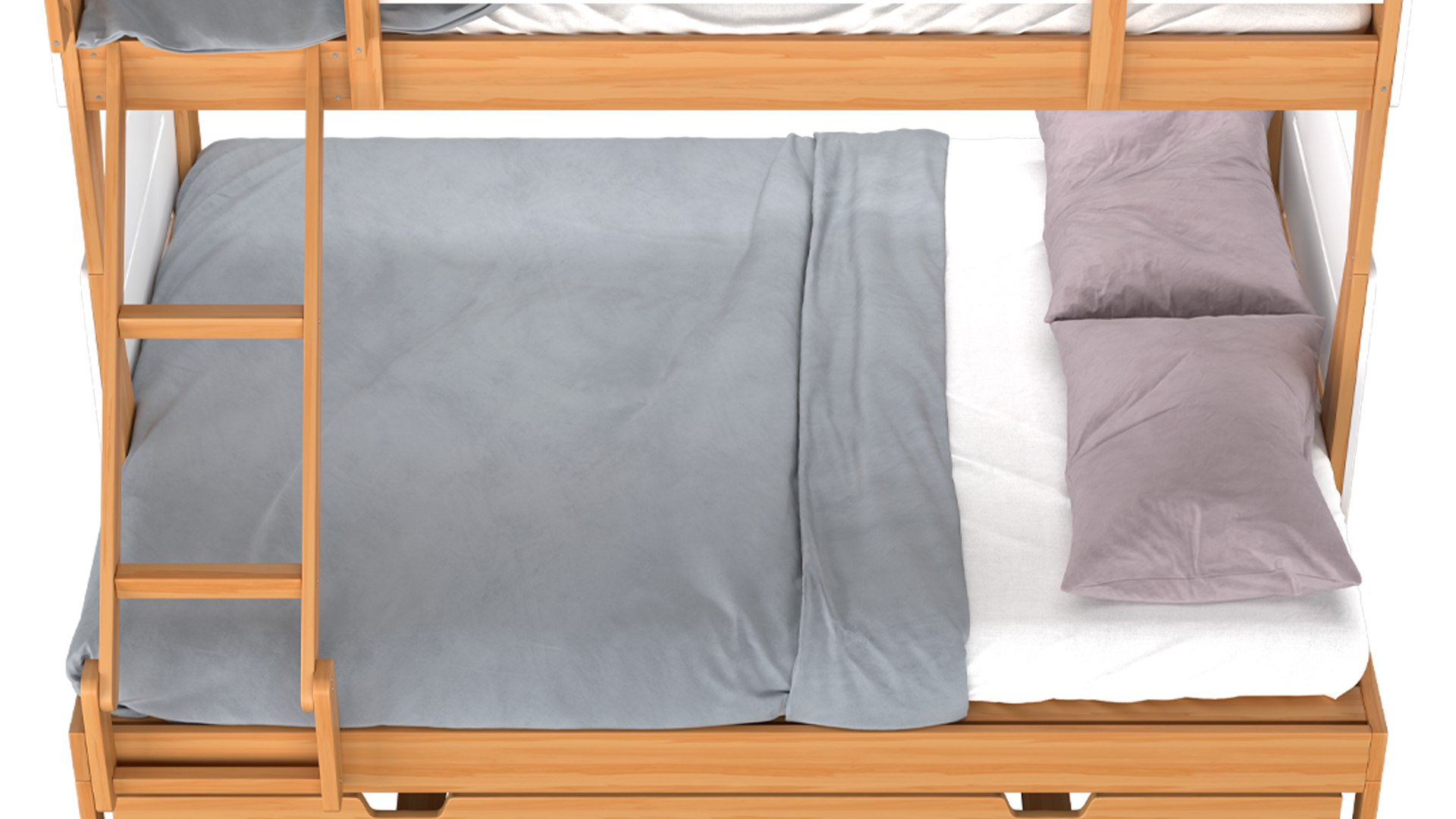 Irvine Single-Over-Double Rubberwood Bunk Bed 3D - TurboSquid 2149228