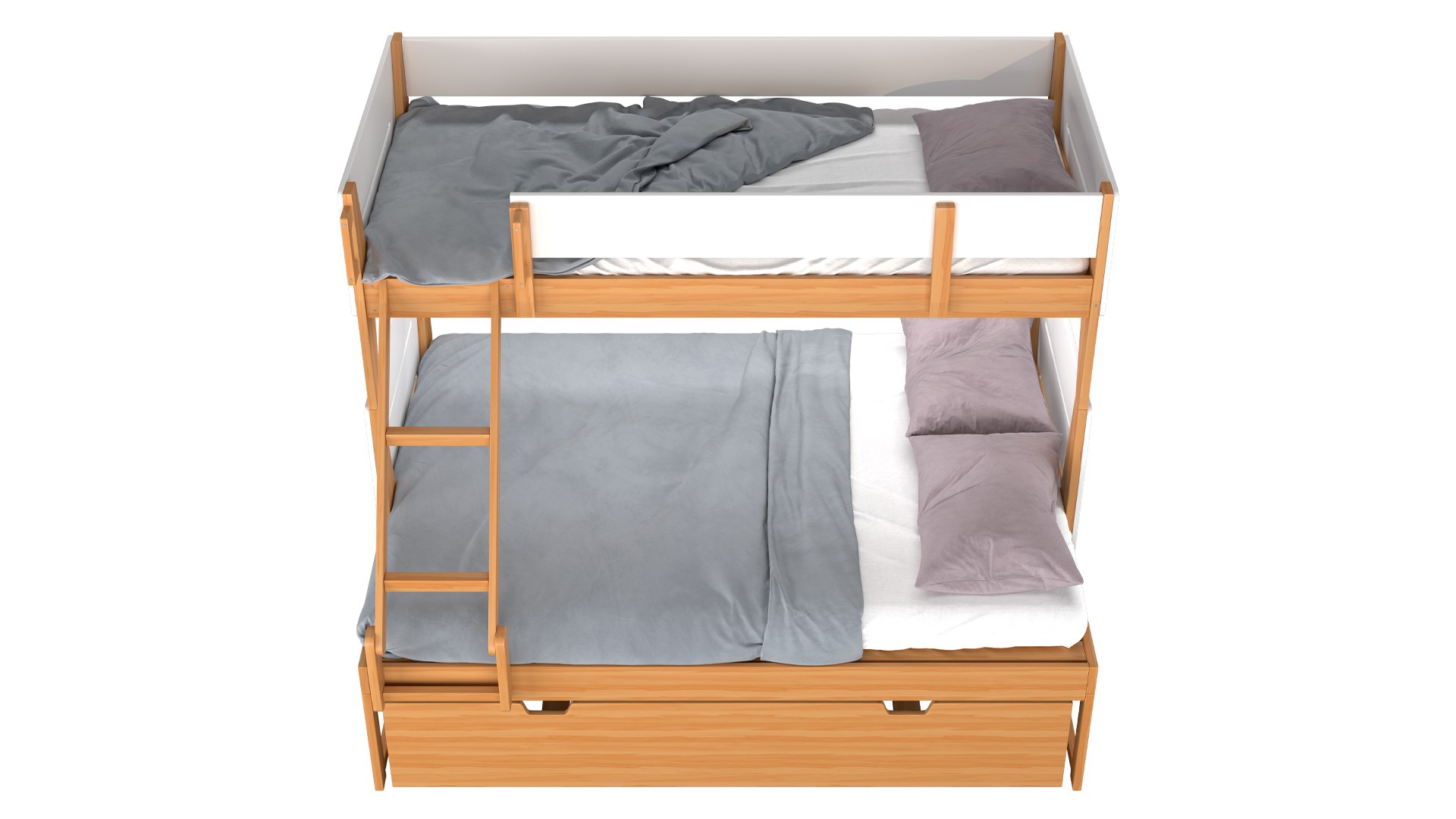 Irvine Single-Over-Double Rubberwood Bunk Bed 3D - TurboSquid 2149228