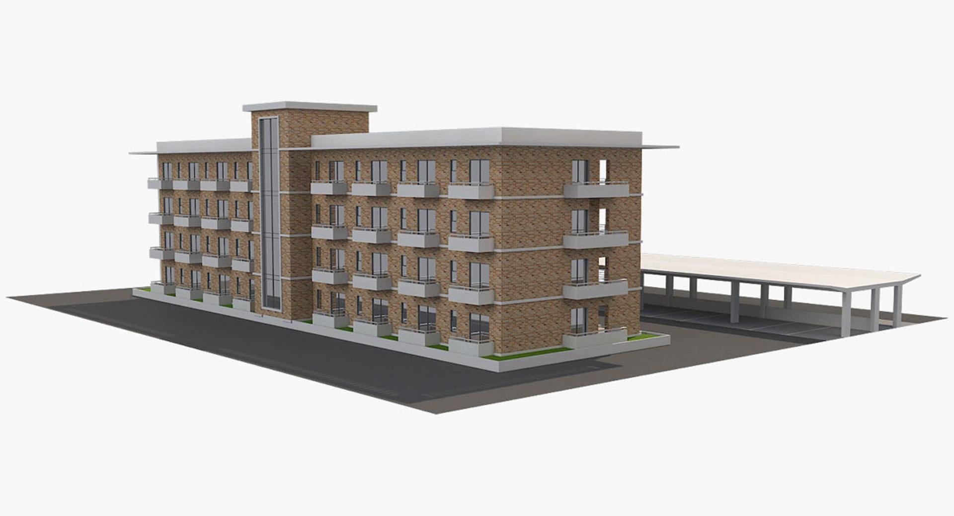 3D Hotel Building 1 Model - TurboSquid 1420940