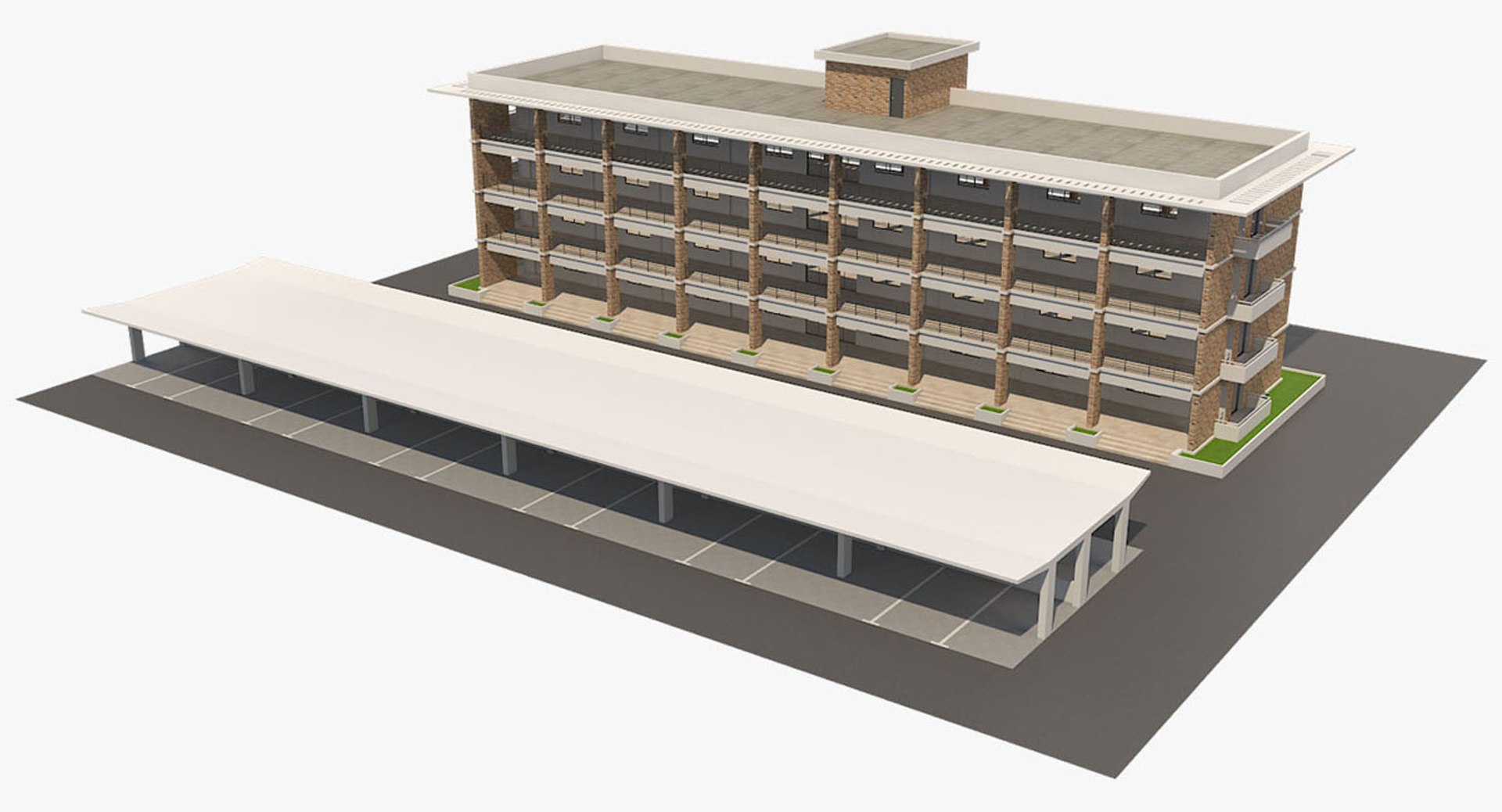 3D Hotel Building 1 Model - TurboSquid 1420940