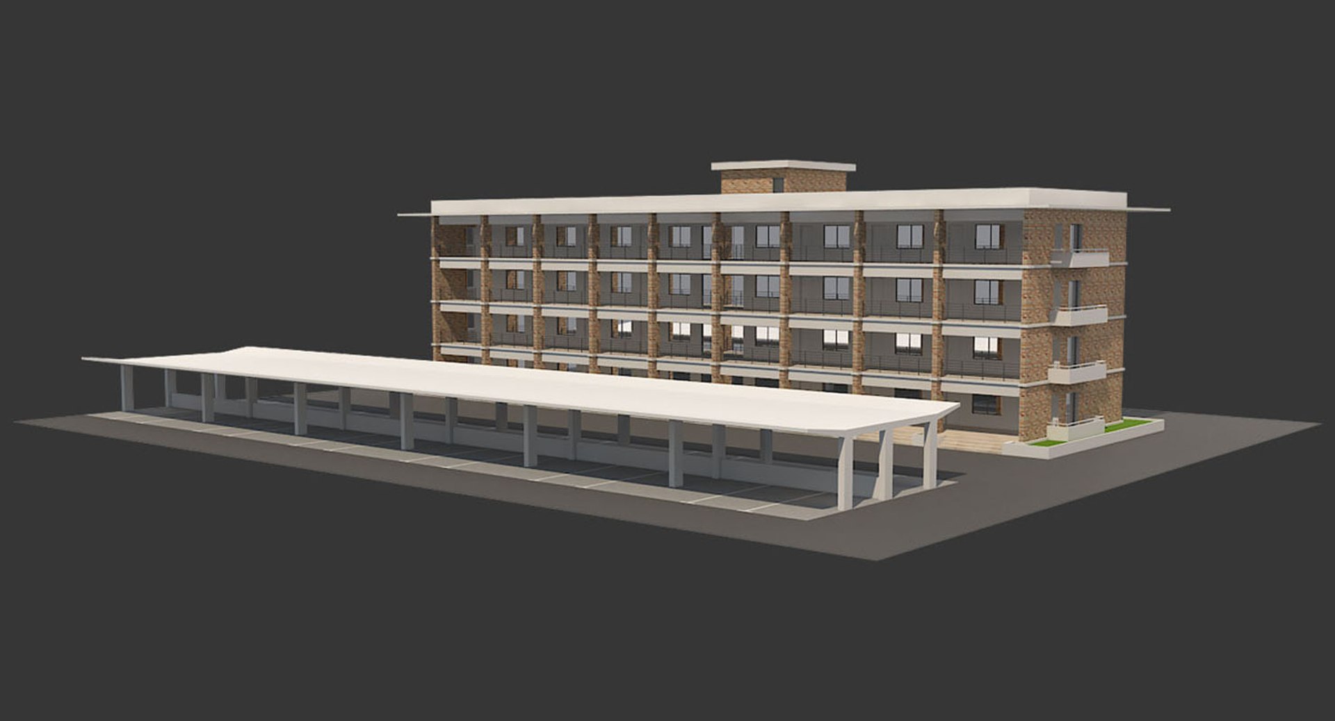 3D Hotel Building 1 Model - TurboSquid 1420940