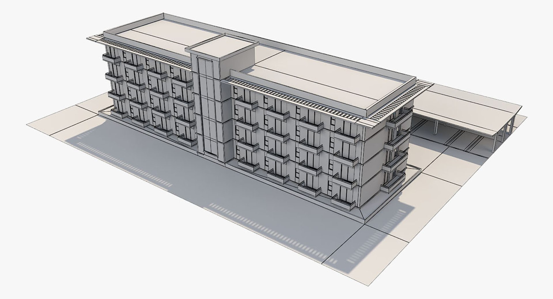 3D Hotel Building 1 Model - TurboSquid 1420940