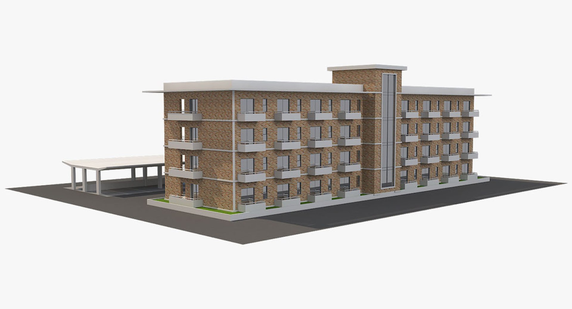 3D Hotel Building 1 Model - TurboSquid 1420940