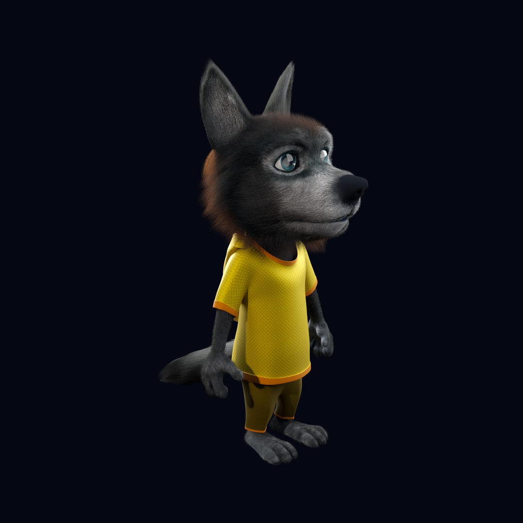 Cartoon Young Wolf Rigged 3D Model - TurboSquid 2006988