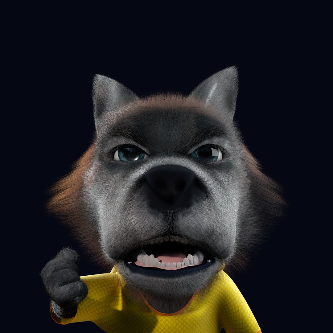 Cartoon Young Wolf Rigged 3D Model - TurboSquid 2006988