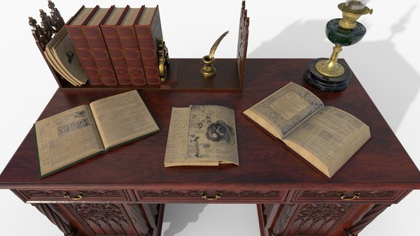 3D модель Открывающийся викторианский рабочий стол - TurboSquid 1832639