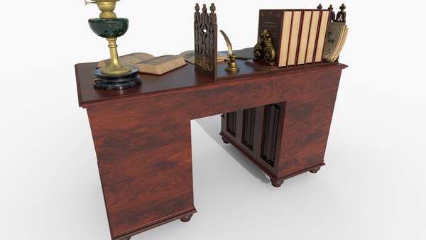 Openable victorian work desk 3D model - TurboSquid 1832639