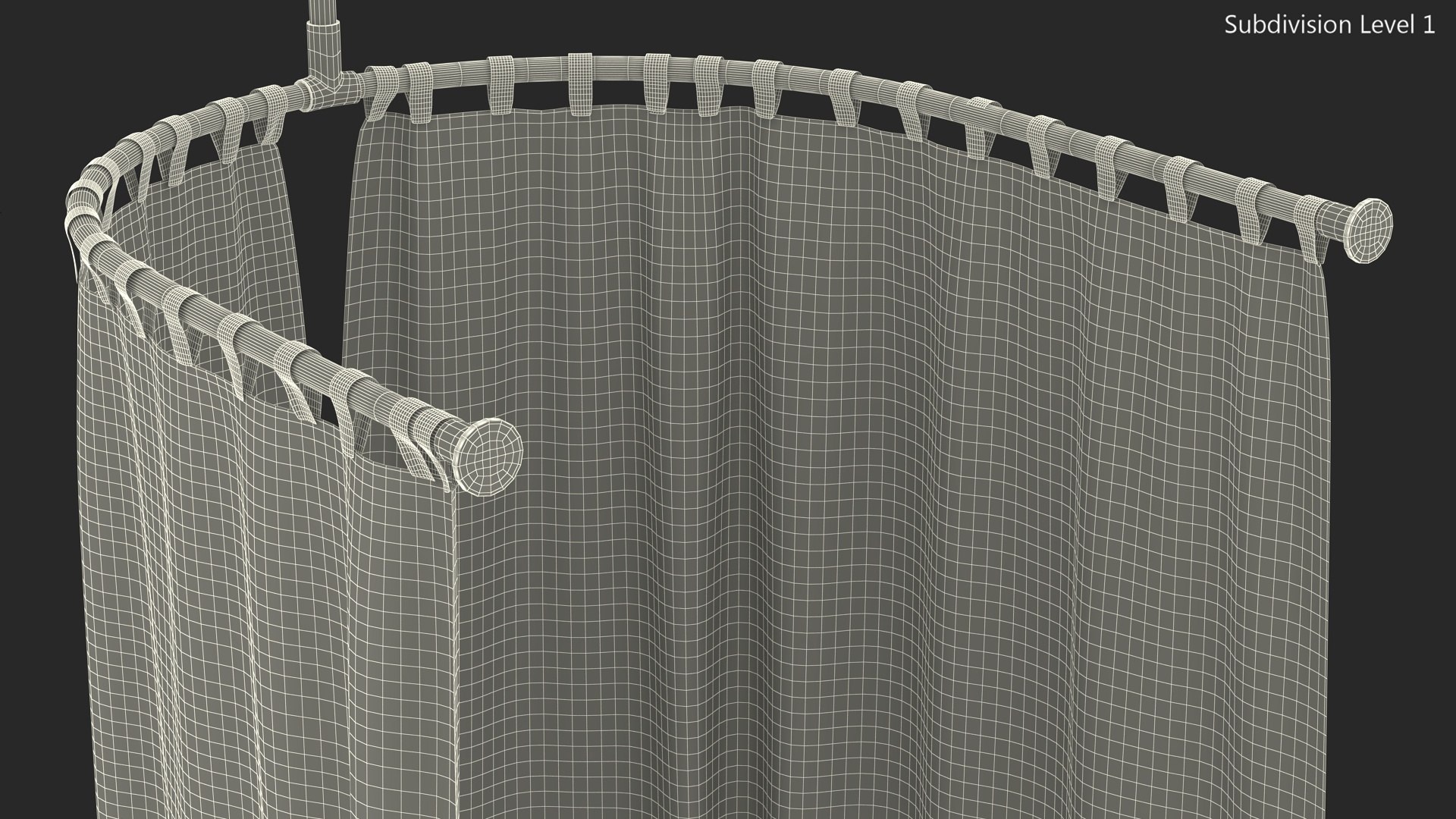3D Model Fitting Room Curtain Closed White - TurboSquid 2120528