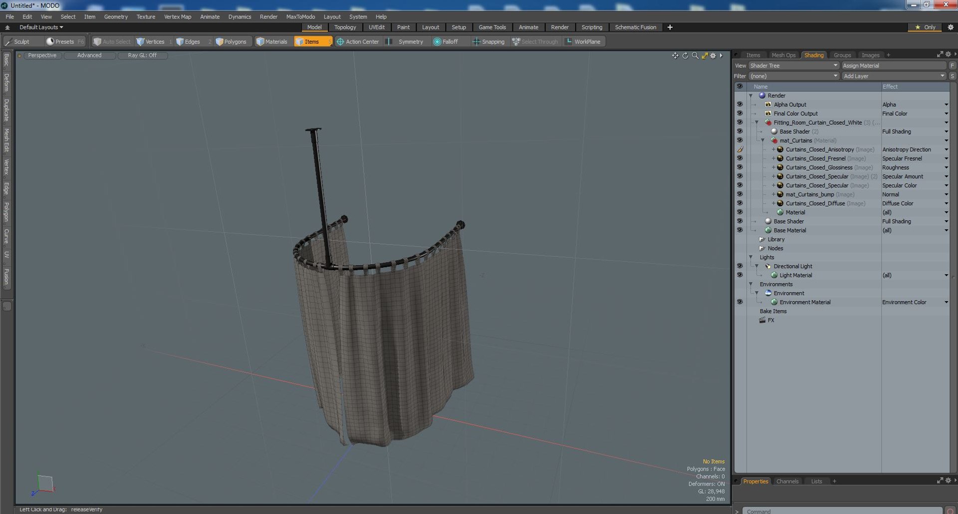 3D Model Fitting Room Curtain Closed White - TurboSquid 2120528