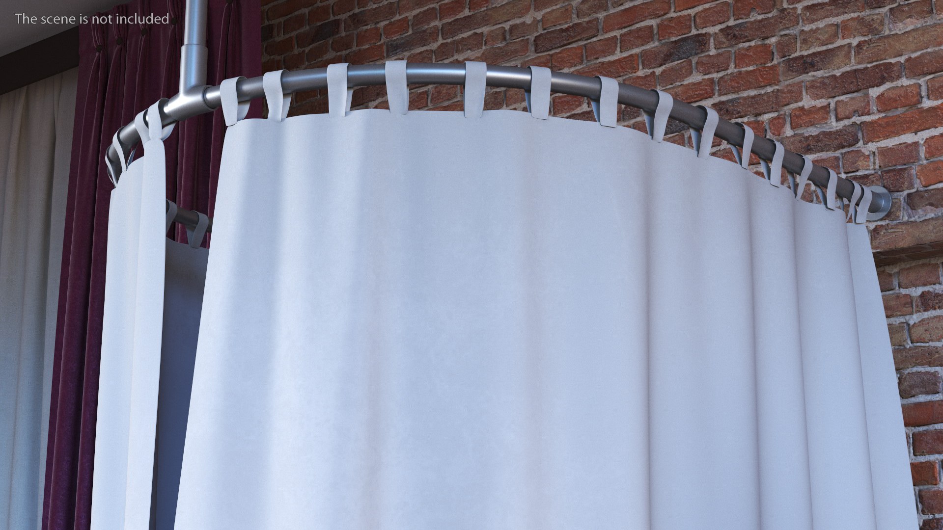 3D Model Fitting Room Curtain Closed White - TurboSquid 2120528