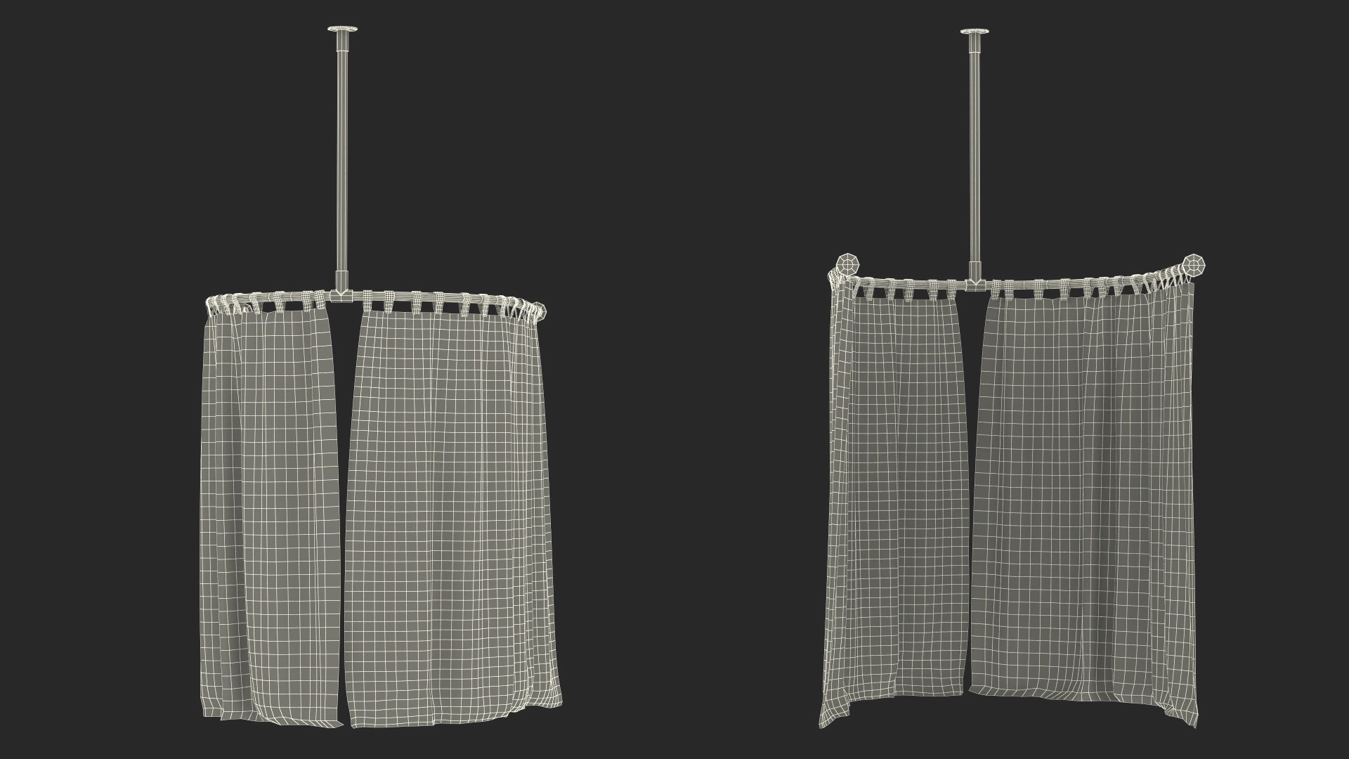 3D Model Fitting Room Curtain Closed White - TurboSquid 2120528