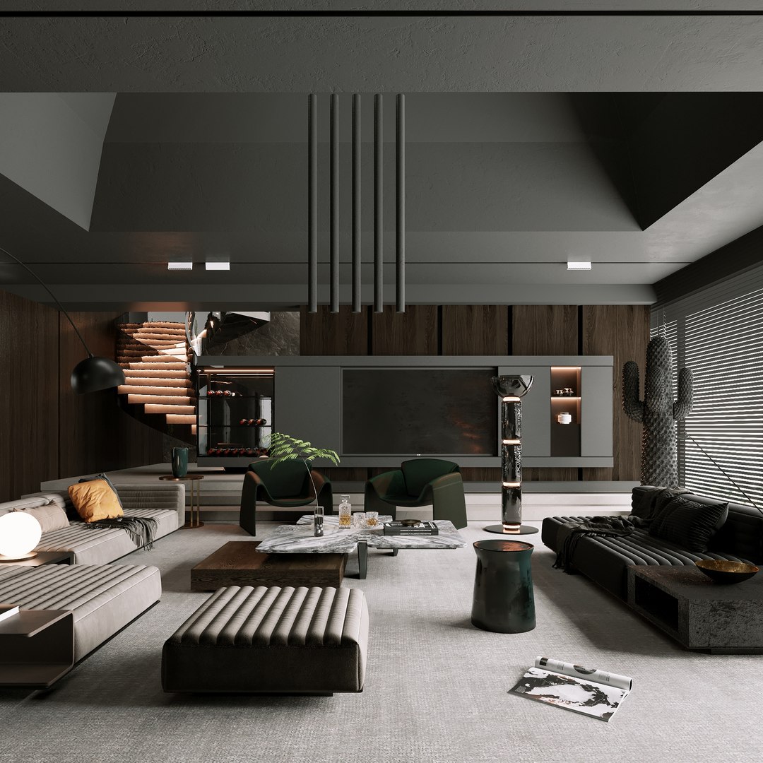 modelo 3d Excellent living room 03 for Cinema 4D - TurboSquid 1973926