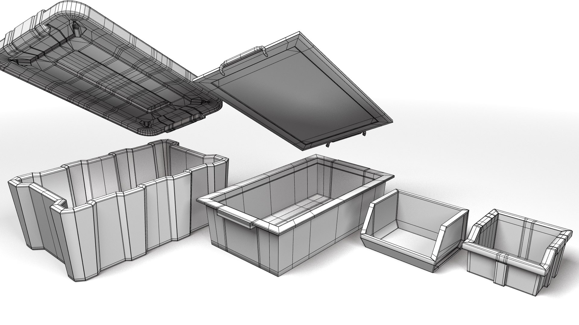 Plastic Storage Bins 3D - TurboSquid 2207260