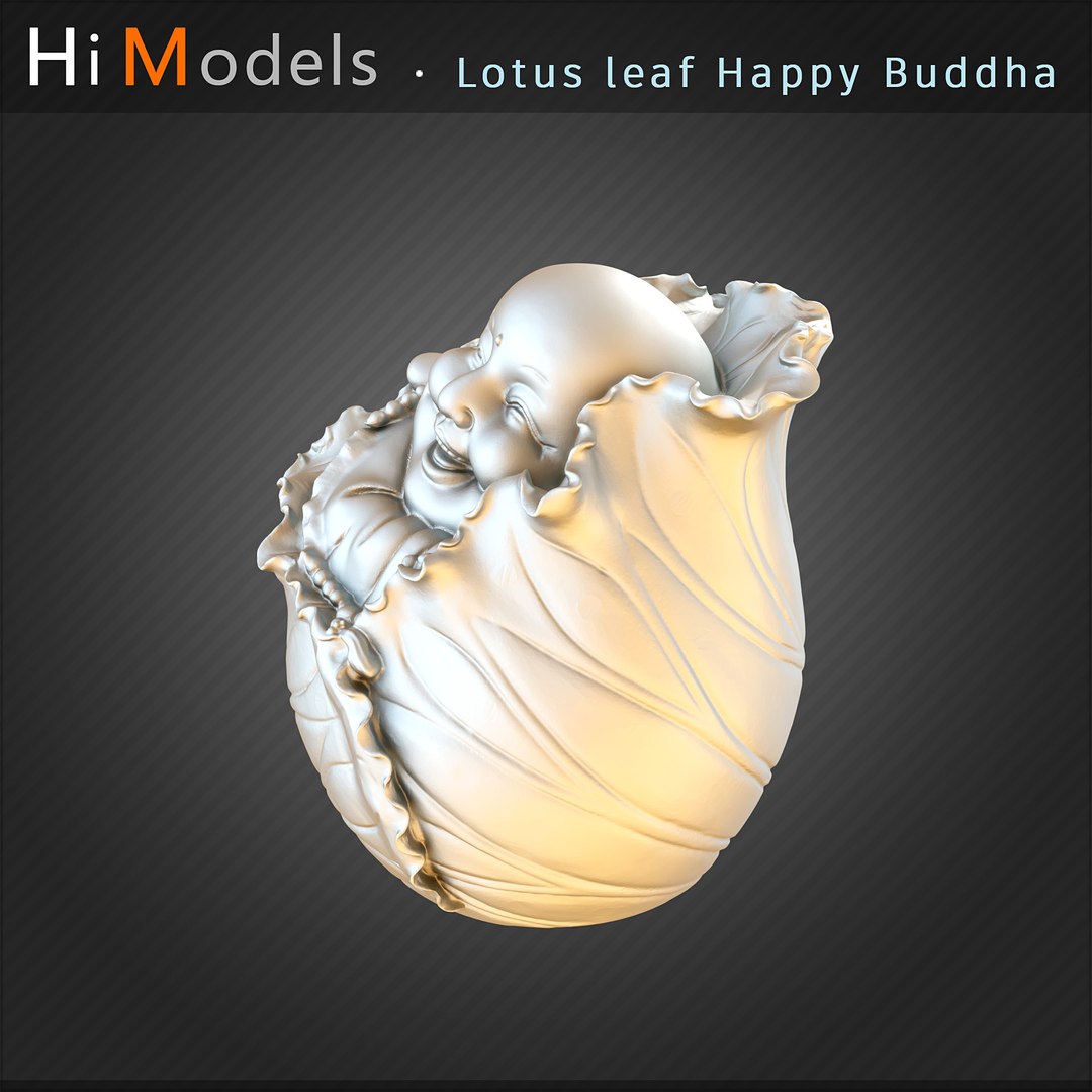 Lotus Leaf Happy Buddha 3D Model - TurboSquid 1805106