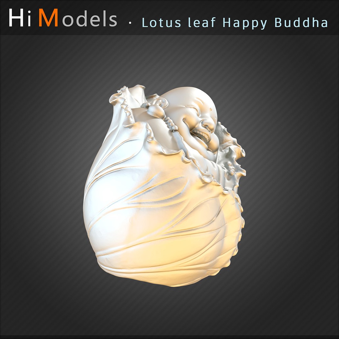 Lotus Leaf Happy Buddha 3D Model - TurboSquid 1805106