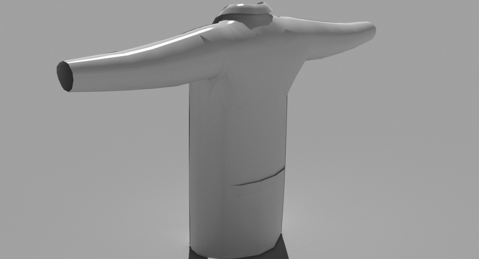 3d model male lab coat open