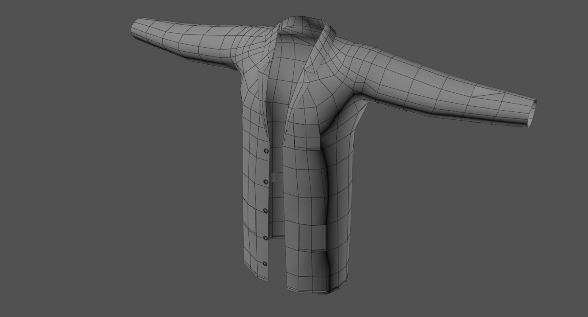 3d model male lab coat open