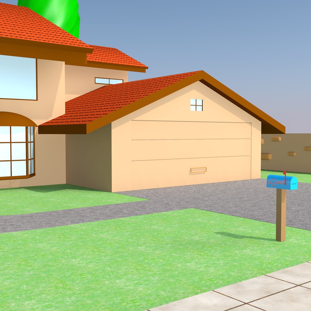 3d Model Simpson House Cartoon