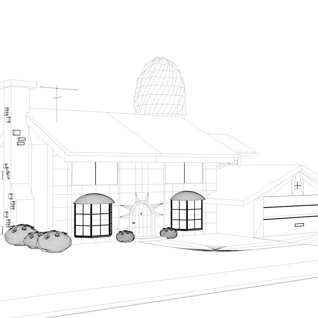 3d Model Simpson House Cartoon