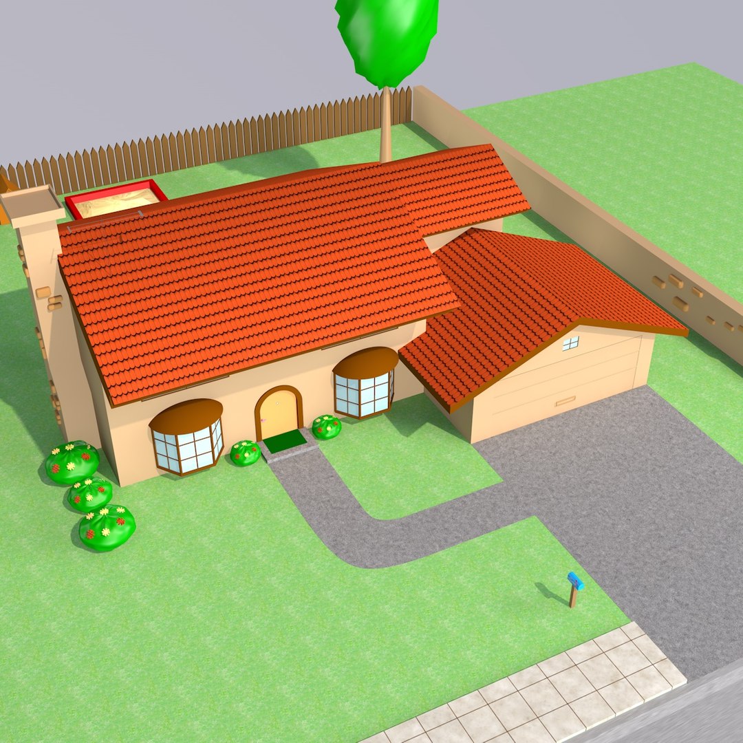 3d Model Simpson House Cartoon