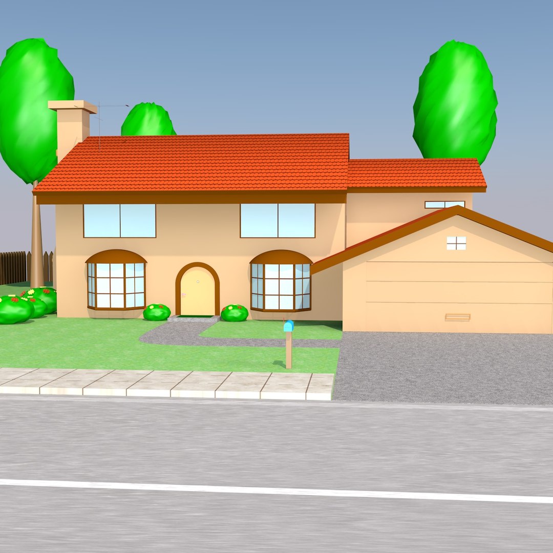 3d Model Simpson House Cartoon