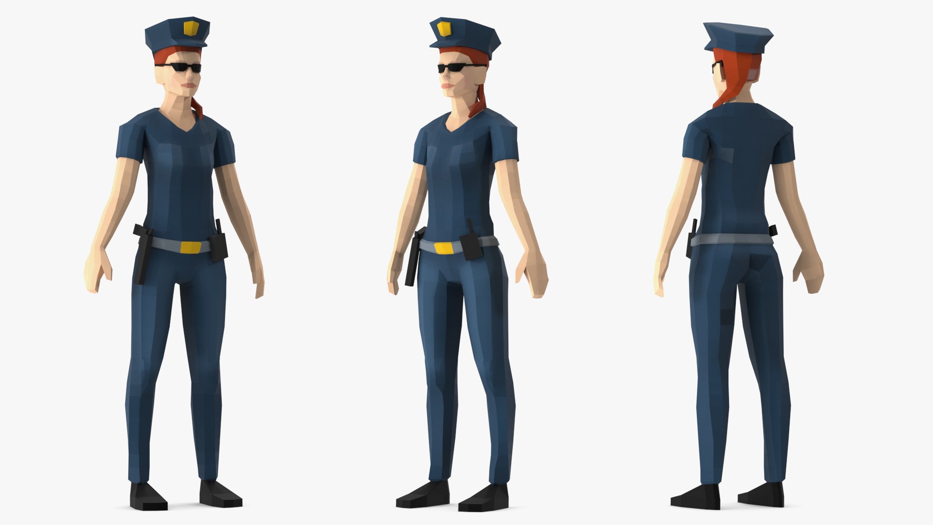 Low Poly Policewoman 3D - TurboSquid 2184259