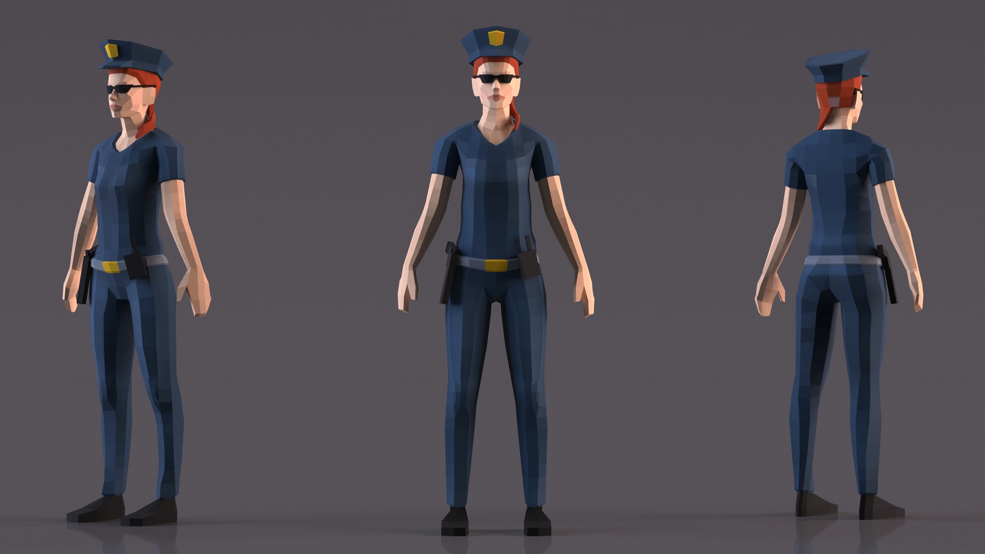 Low Poly Policewoman 3D - TurboSquid 2184259