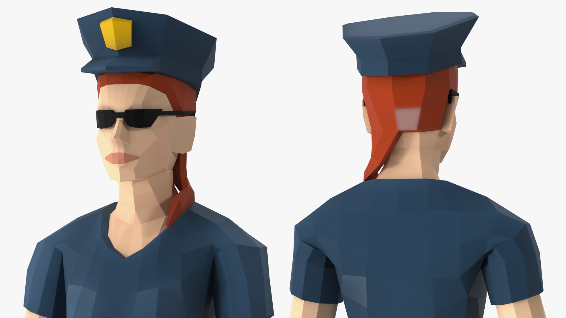 Low Poly Policewoman 3D - TurboSquid 2184259