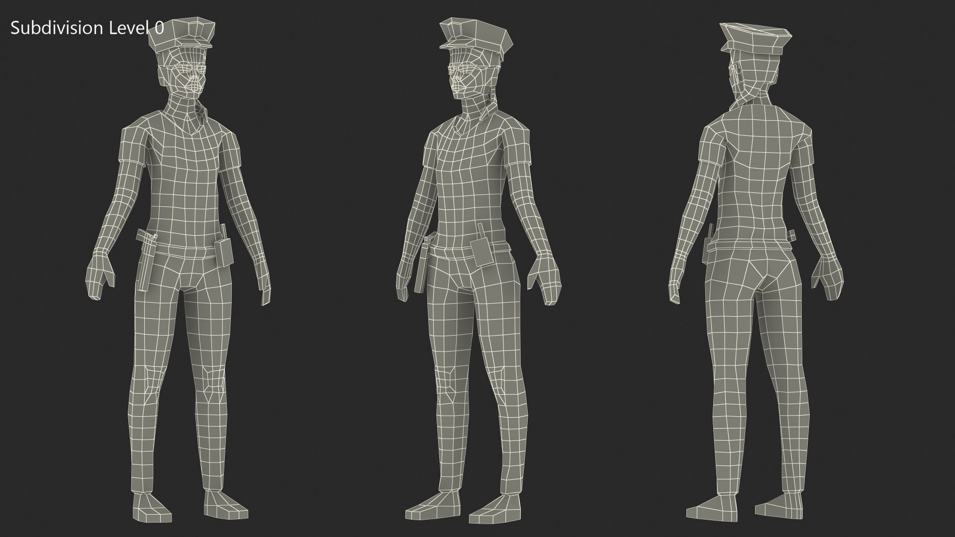 Low Poly Policewoman 3D - TurboSquid 2184259