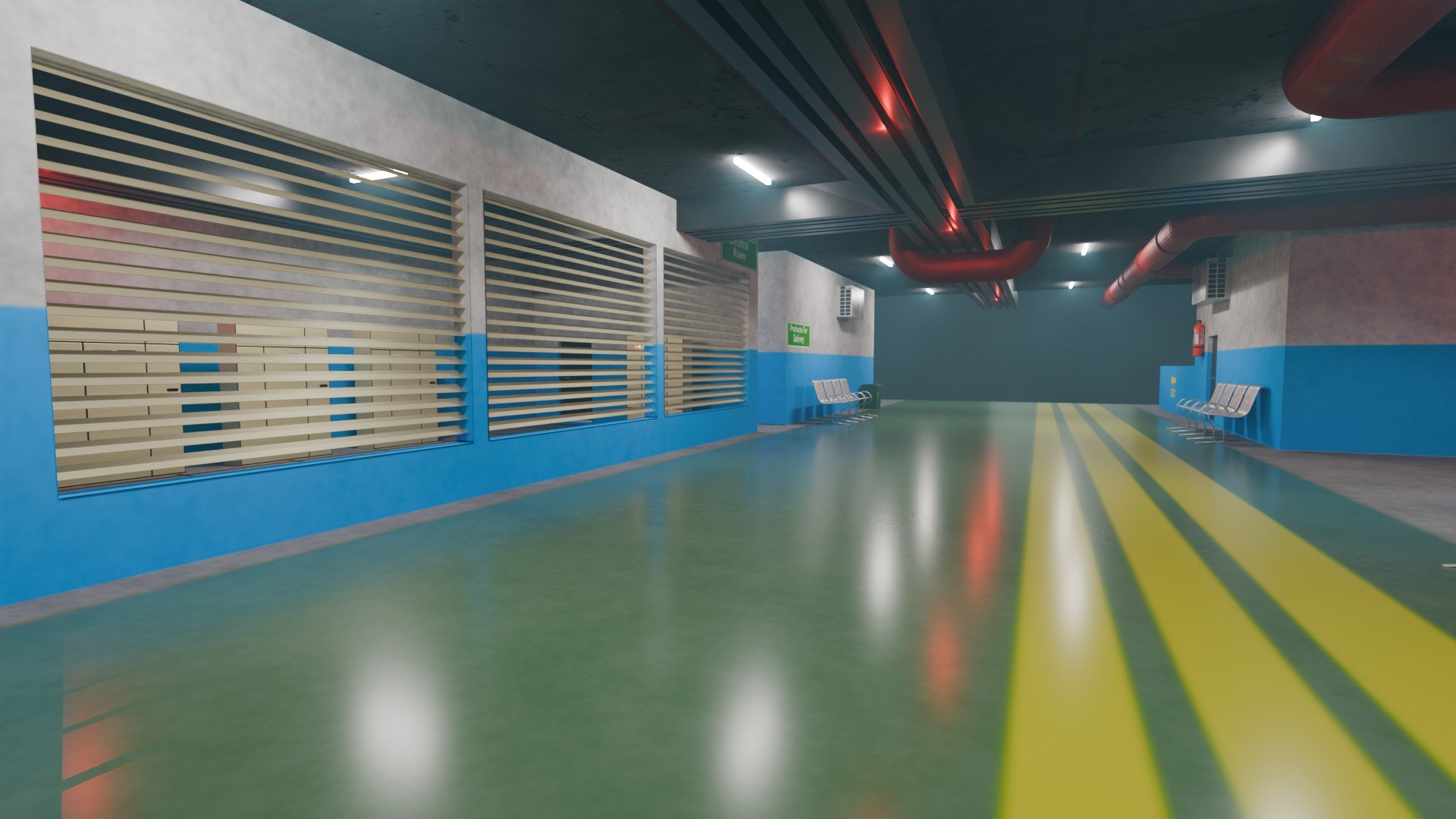 Basement Area - Low Poly - Game Ready - PBR 3D Model - TurboSquid 2277543